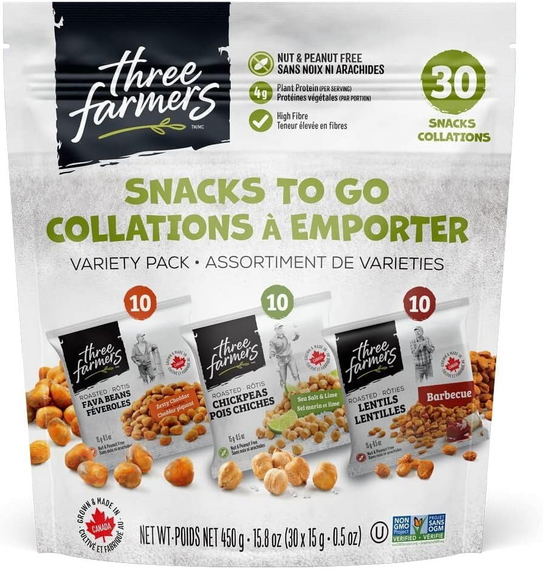 Three Farmers Healthy Variety Snack Packs TVS1 - Roasted, Never Fried ...