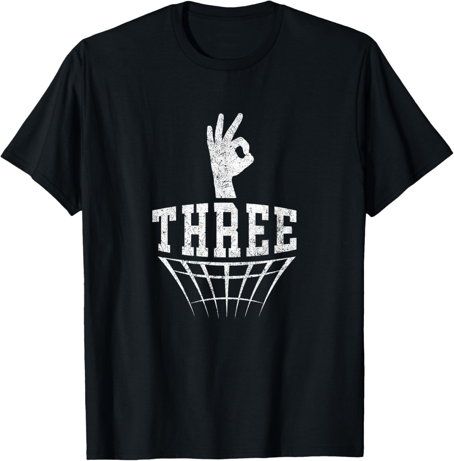 Three Fingers Hand Signal Basketball 3 Point Shot T-Shirt - Walmart.com