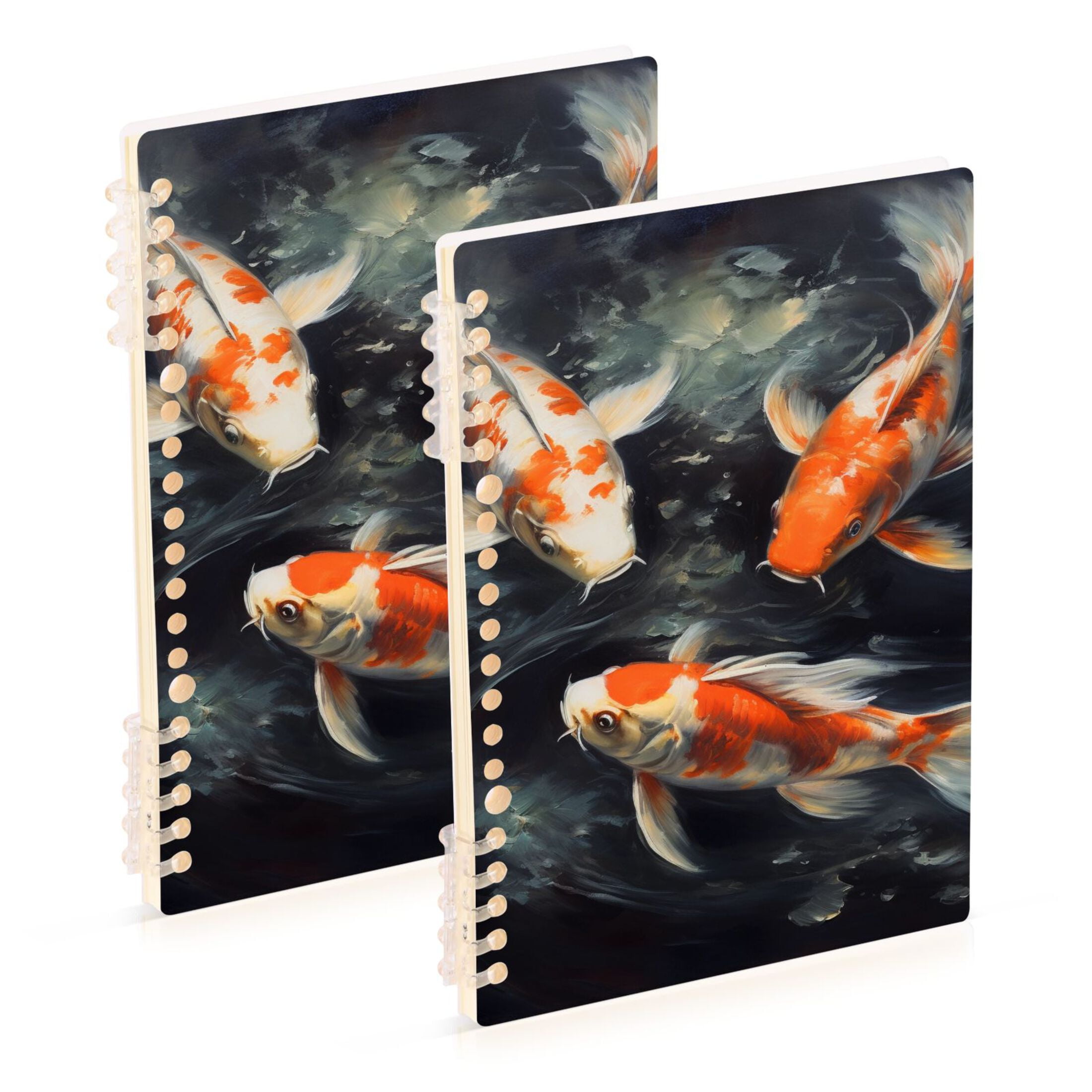 Three Fish Ring Binder Notebook Journey Note Diary College Ruled Spiral ...