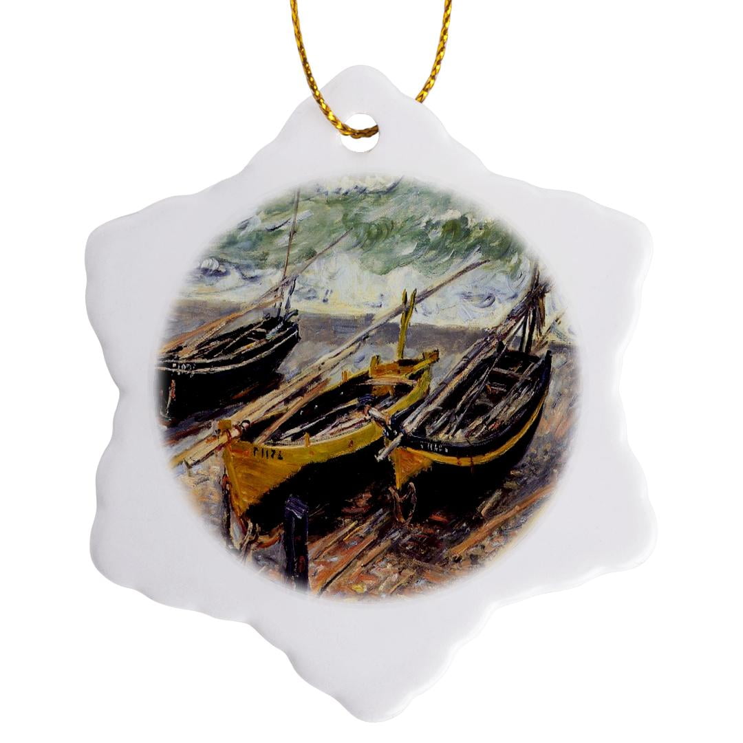 3drose, Three Fishing Boats, Claude Monet Painting 1885, Pd-us, 3 inch ...