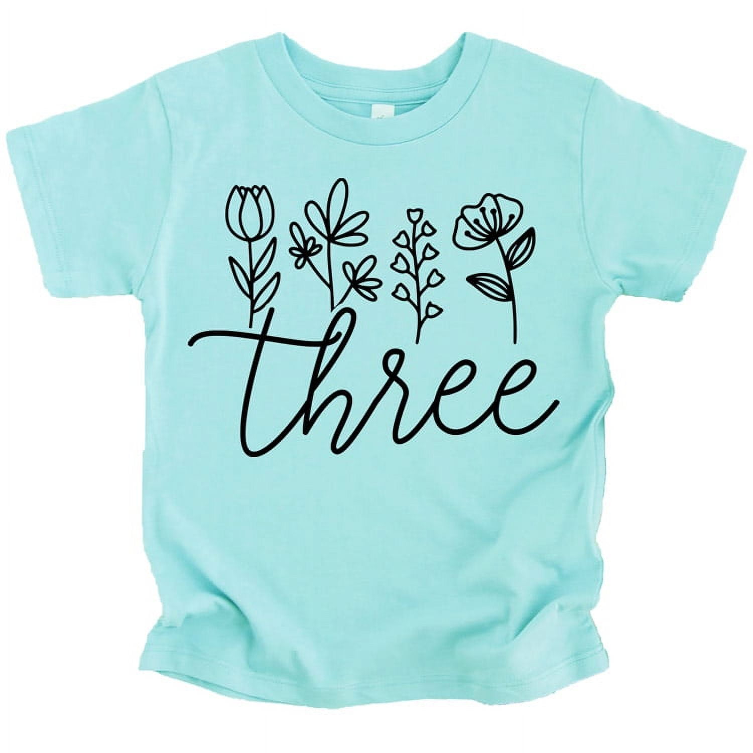 Three Floral 3rd Birthday Shirt for Toddler Girls Third Birthday Outfit ...