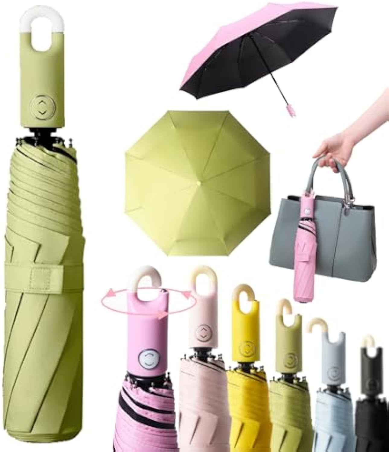 Three-Fold Self Opening and Retracting Umbrella with Buckle, Ring ...