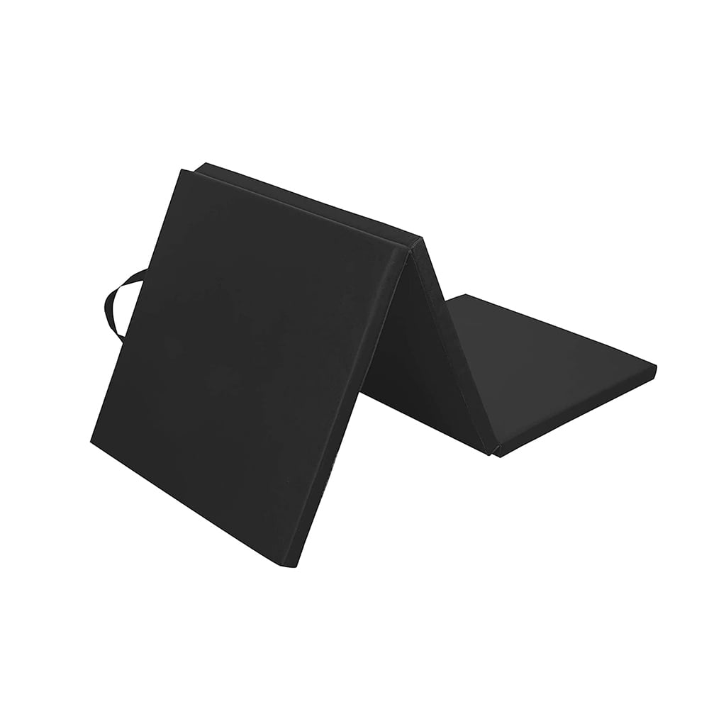 Three Fold Yoga Mat, Folding Exercise Mat with Carrying Handles for ...