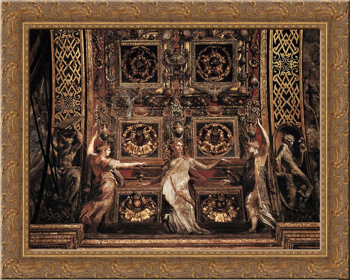 Three Foolish Virgins Flanked by Adam and Eve 24x20 Gold Ornate Wood ...