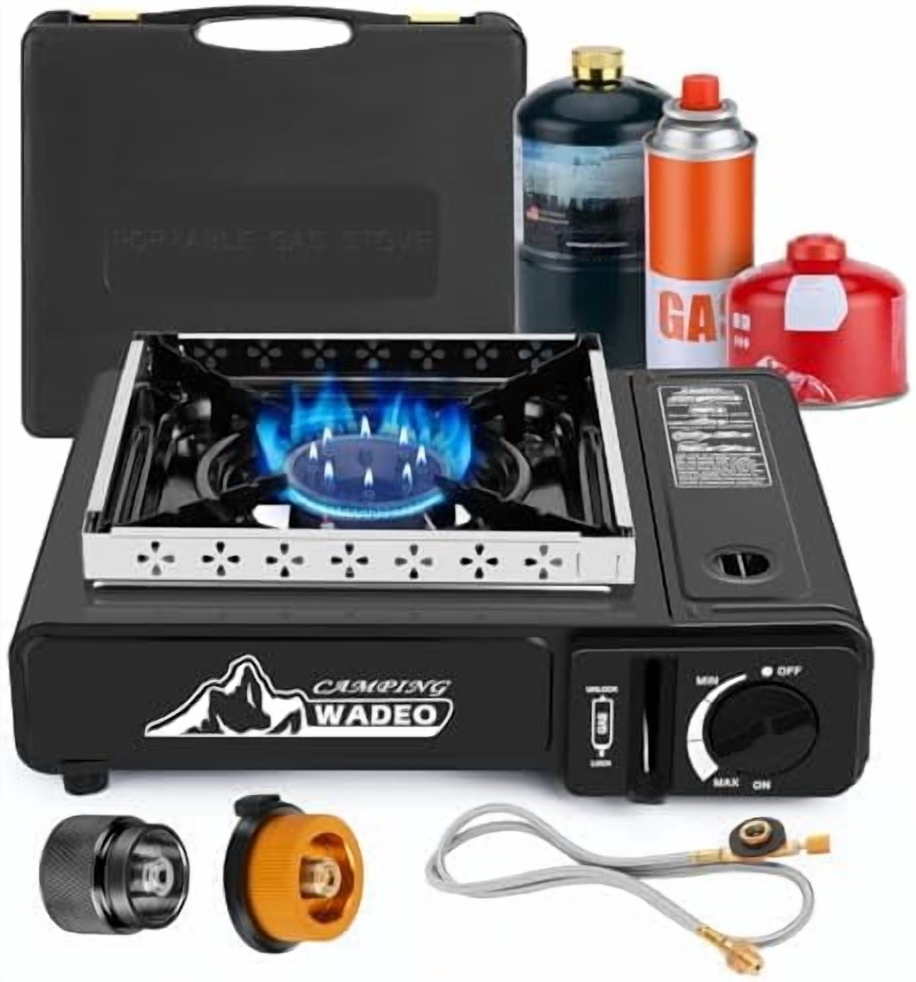 Three Fuel Portable Camping Stove with Windblocker, 3 in 1 Propane ...