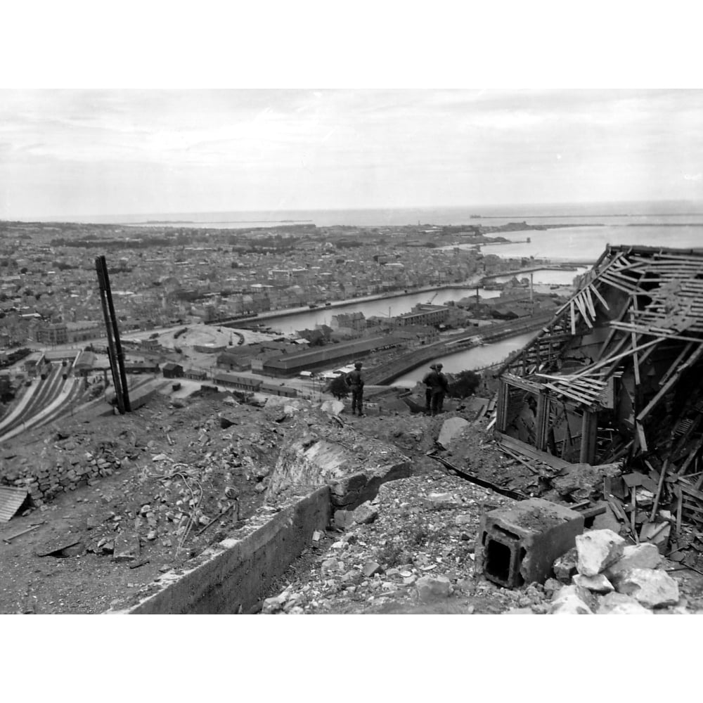 Three Gi'S View The Port City Of Cherbourg After The Capture Of Fort Du ...