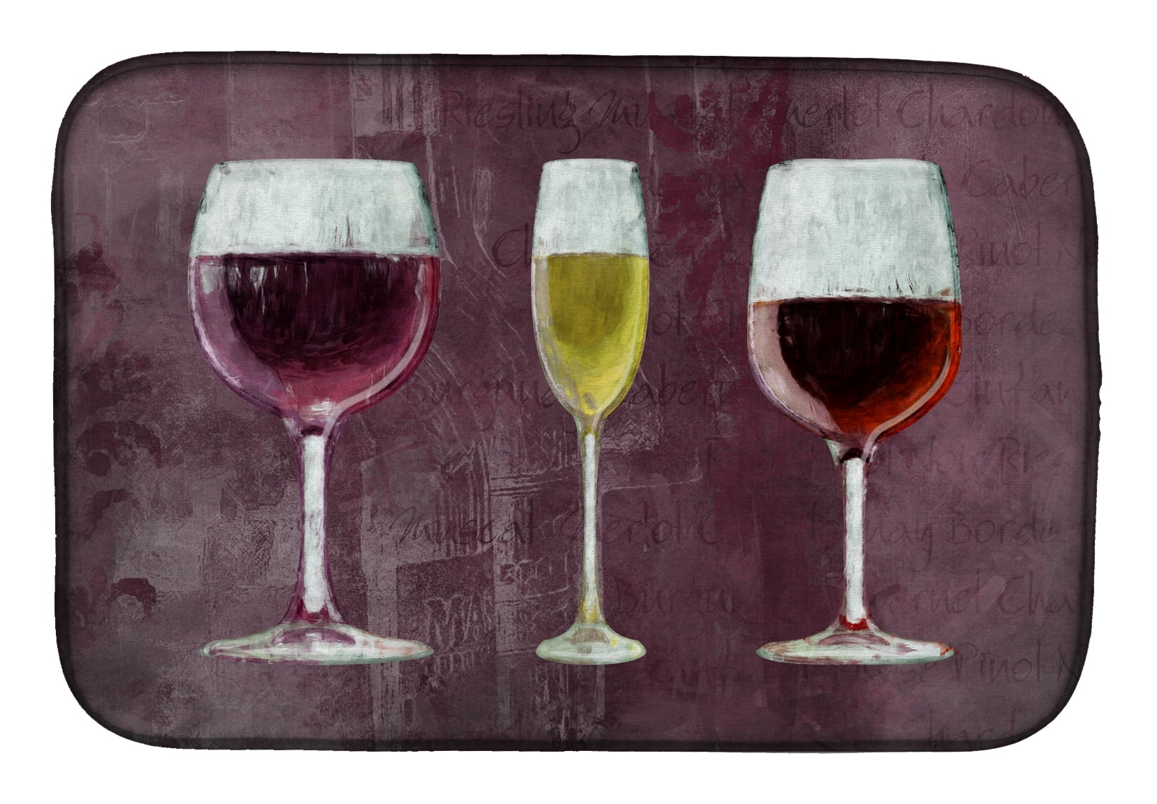 Three Glasses of Wine Purple Dish Drying Mat - Walmart.com