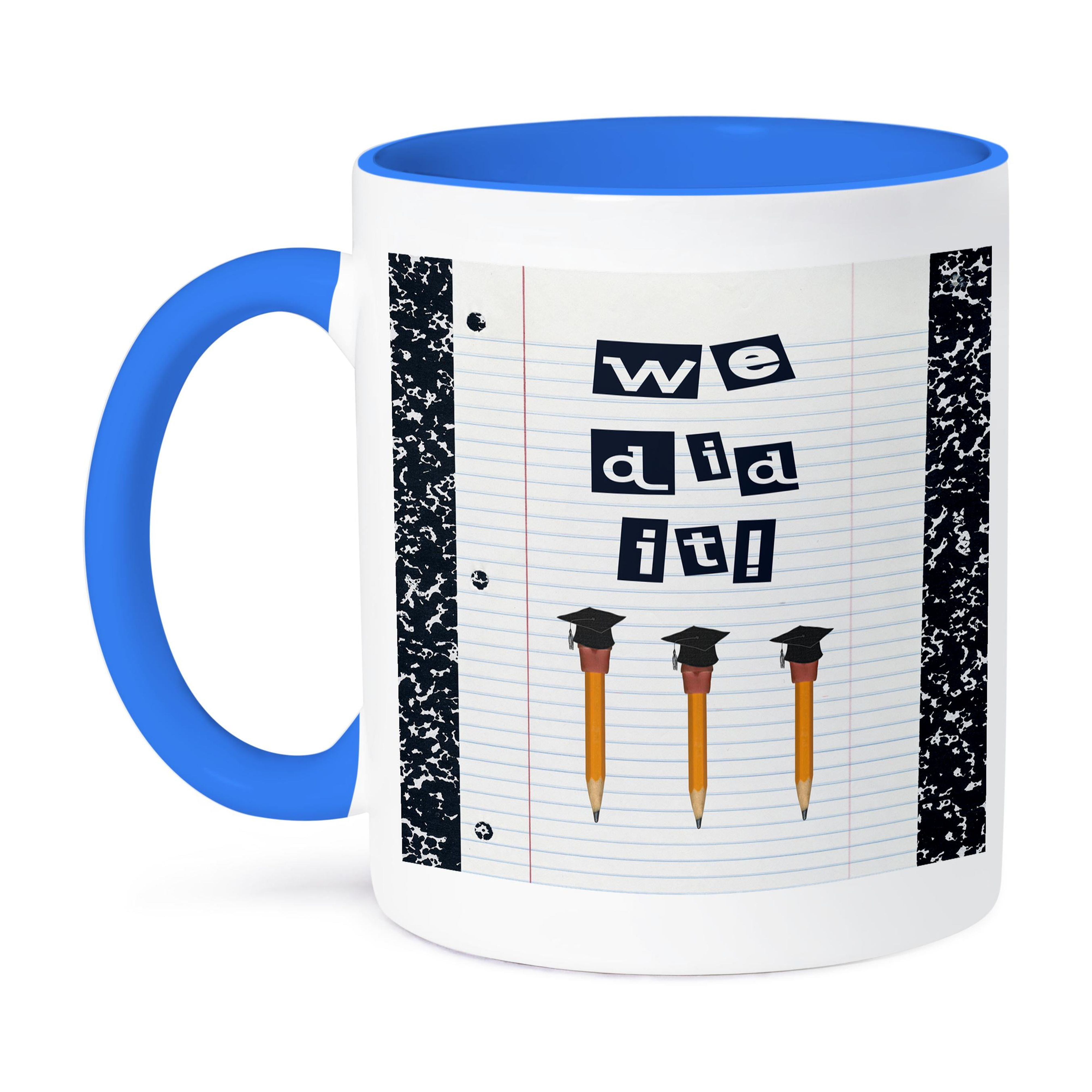 Three Graduation Pencils, Eraser Wearing Caps, We Did It, 15oz Two-Tone ...