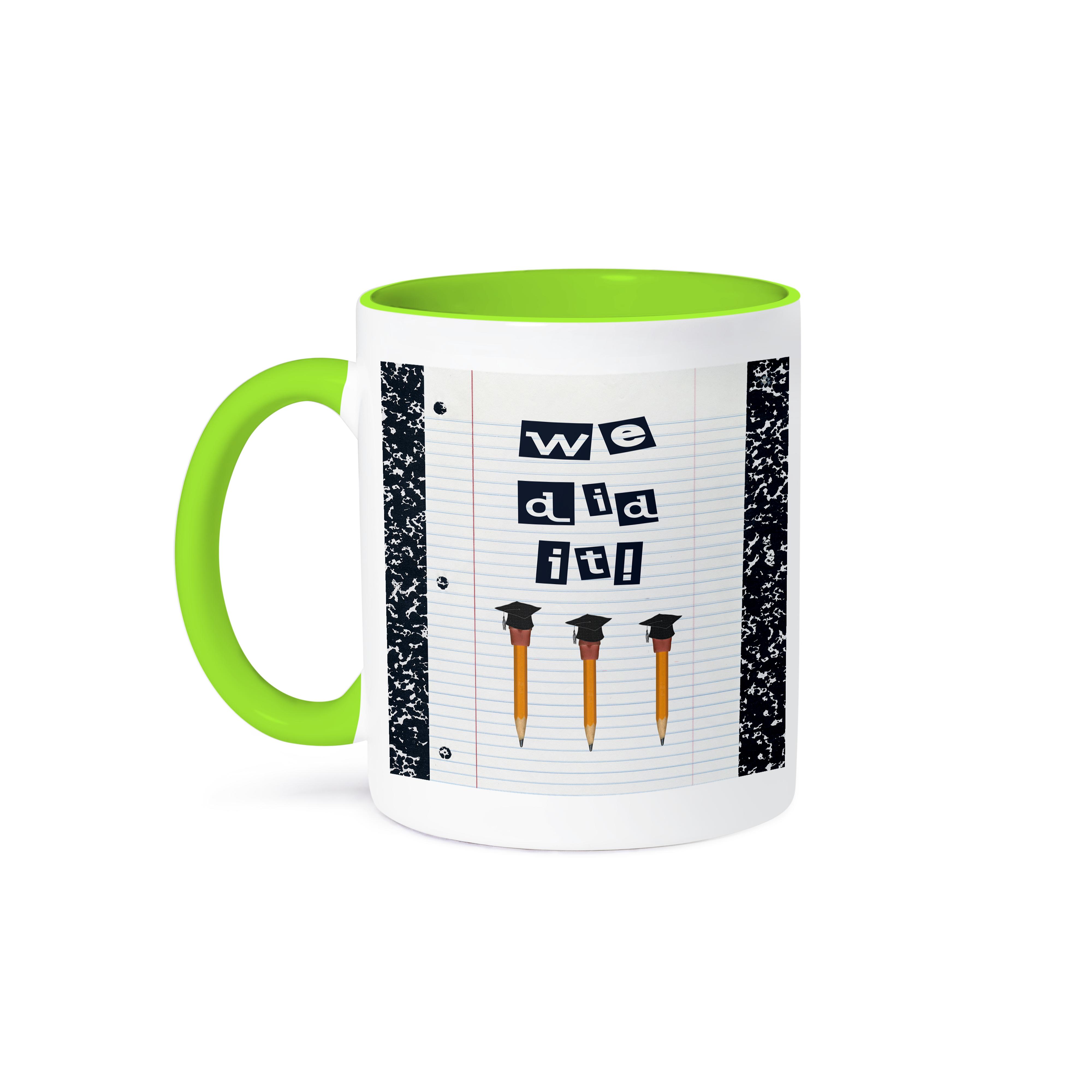 3dRose, Three Graduation Pencils, Eraser Wearing Caps, We Did It, 15oz ...