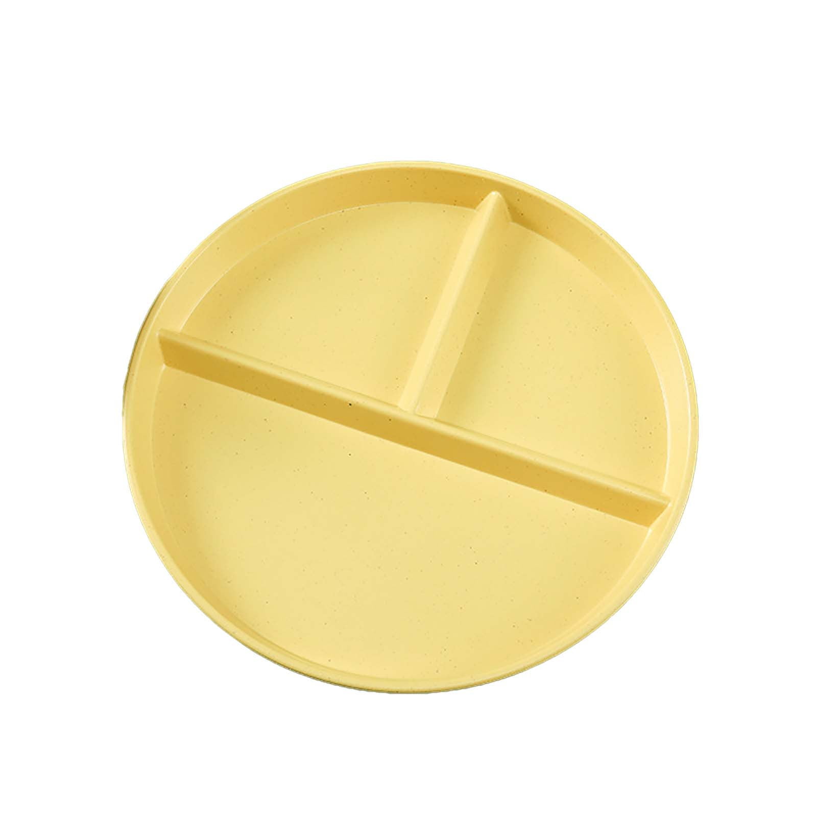 Three Grid Reducing Meal Plate Wheat Straw Anti Fall Household Plate 3 ...