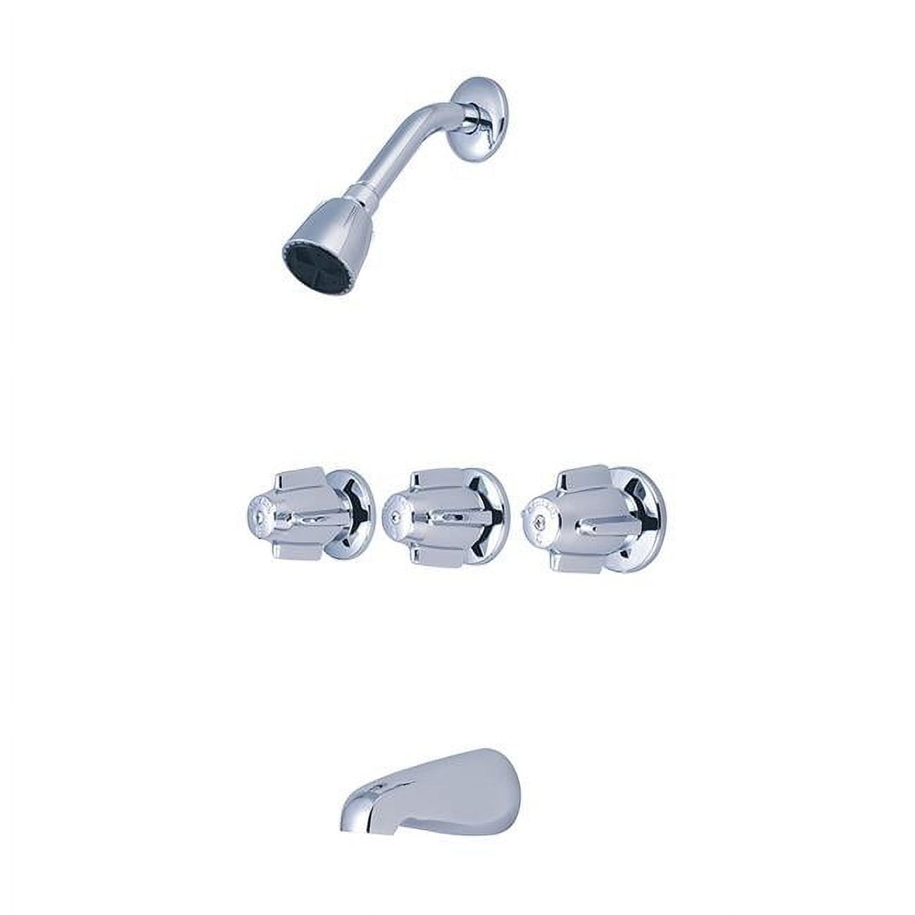 Three Handle Tub & Shower Set - Polished Chrome - Walmart.com