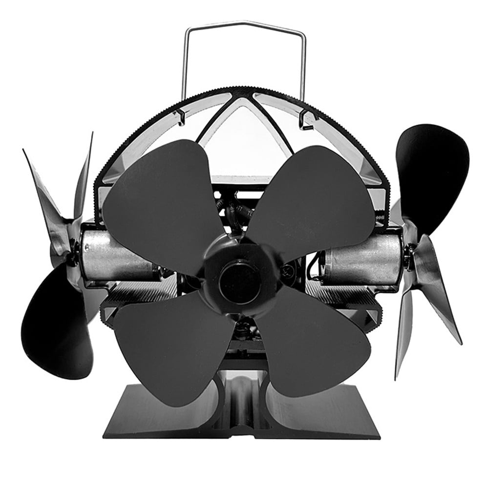 Three Headed Heat Powered Stove Fan for Fireplace, Quiet Operation with ...