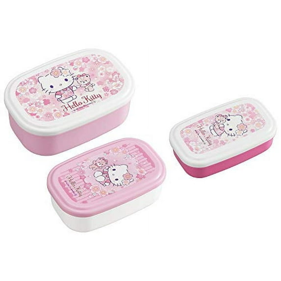 OSK Sanrio Hello Kitty Rectangular Kids' Lunch Box Set, Nesting Bento ...