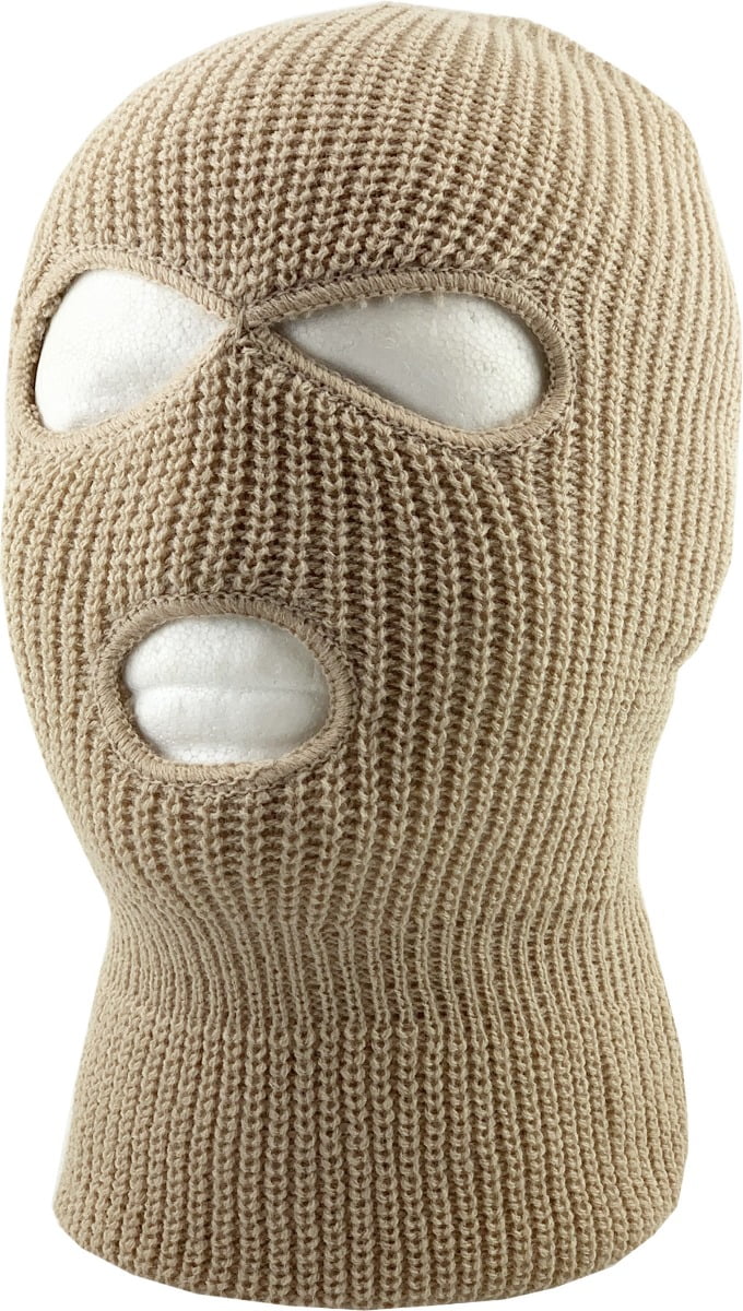 Three Hole Mask Full Face Cover Ski Hat Winter Knitted Beanie - Walmart.com