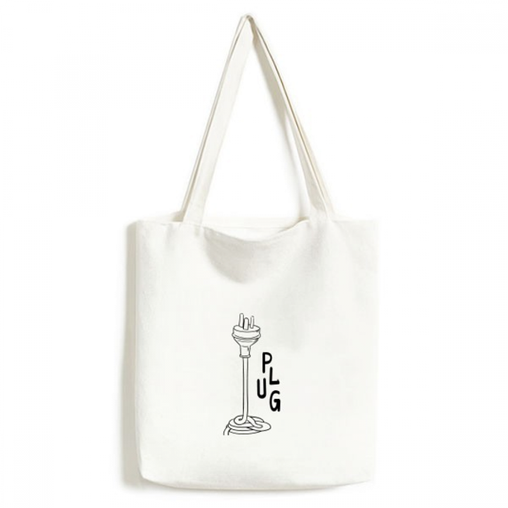 Three Hole Plug Line Hand-drawing Tote Canvas Bag Shopping Satchel ...