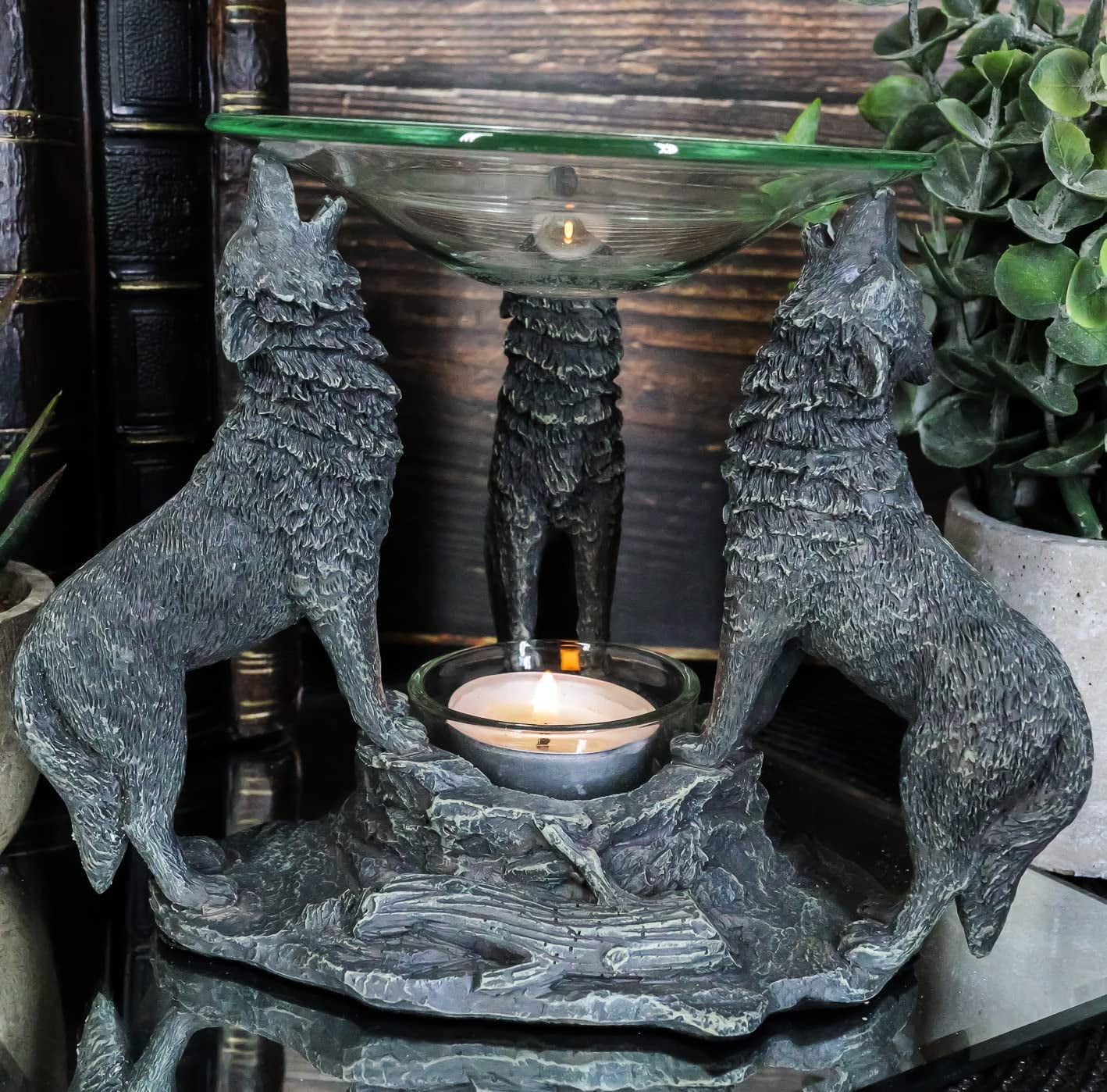 Three Howling Wolves Oil Warmer Or Wax Burner Aroma Scent Diffuser ...