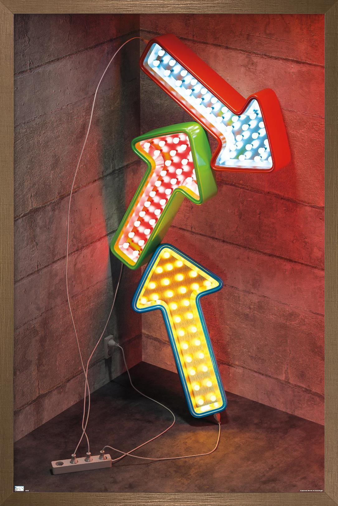 Three Illuminated Arrows Wall Poster, 22.375" x 34" Framed - Walmart.com