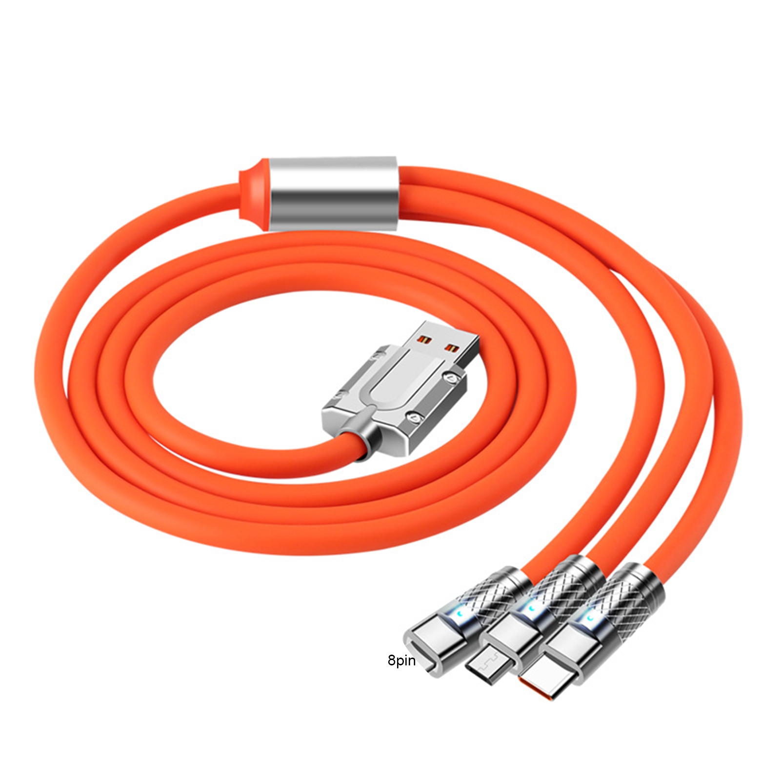 Three-In-One Charging Cable Soft TPE Car Mobile Phone Charger Line Type ...