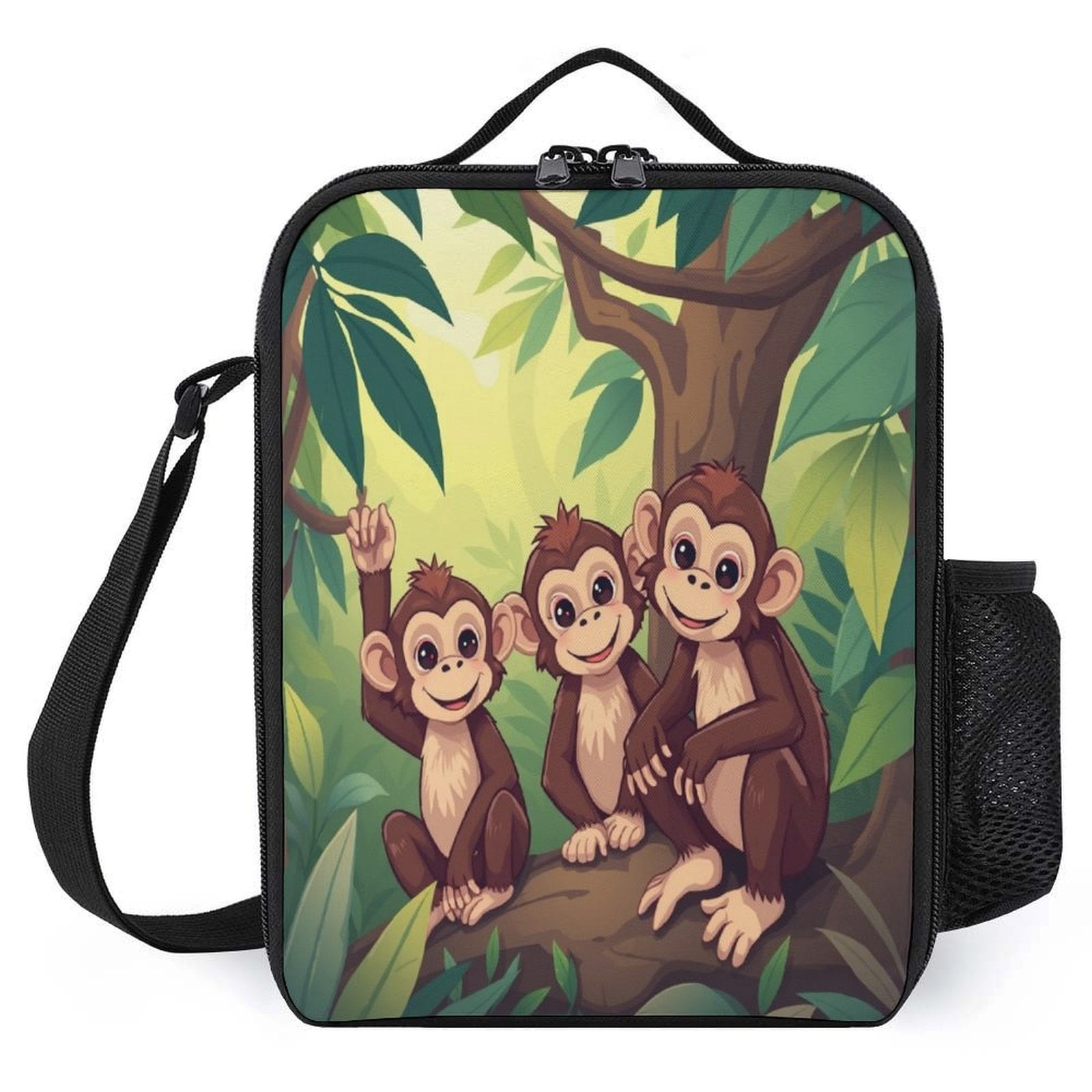 Three Jungle Monkeys Lunch Bag Cooler Warm Insulated Lunch Box School ...