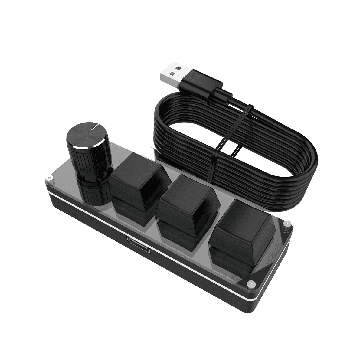 Three Key USB Wired Mini Keyboard Knob Mechanical Keyboard Fast Office Volume Control Keyboard ...