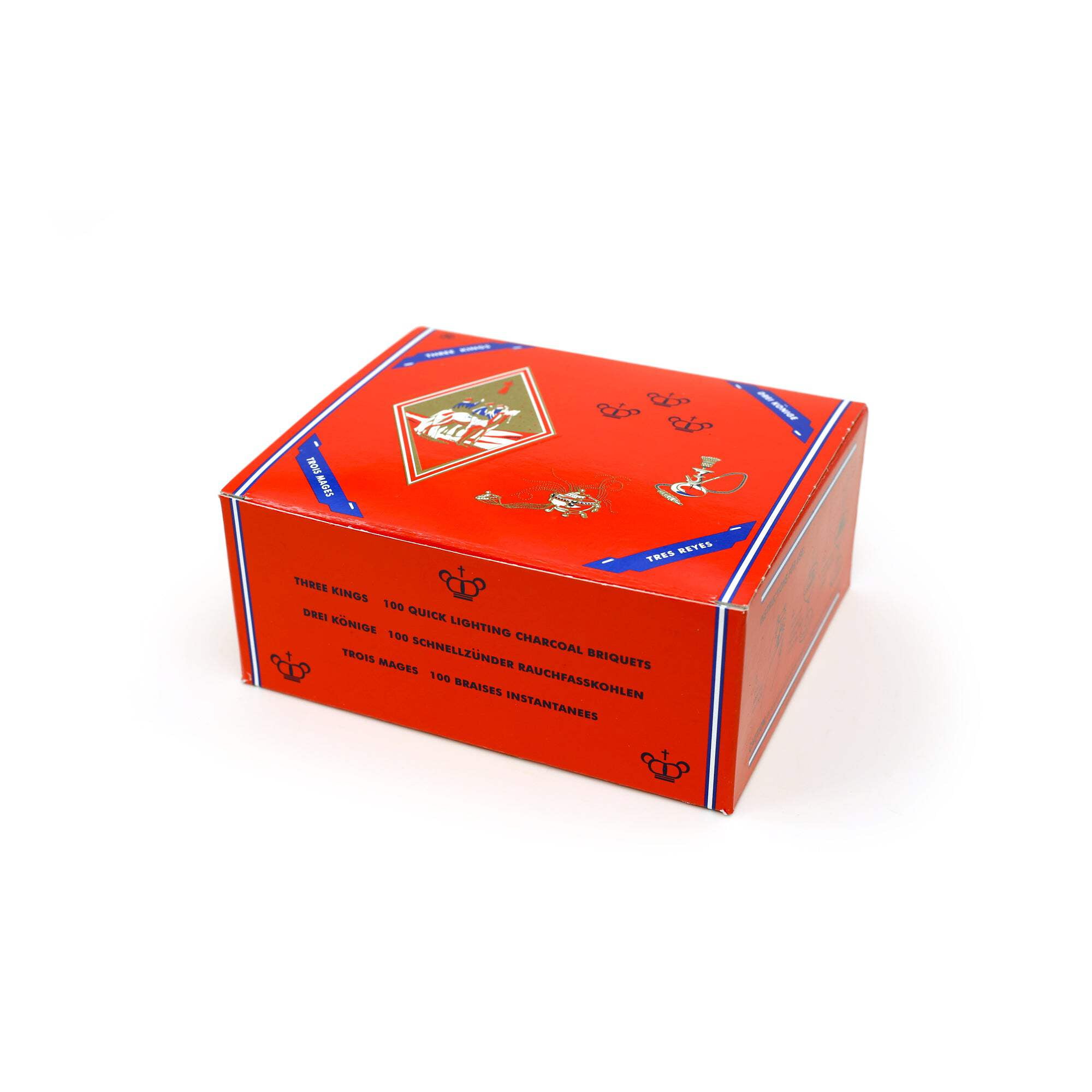 Three Kings Charcoal Box - 10 Rolls (10 Briquets Each) - Walmart.com