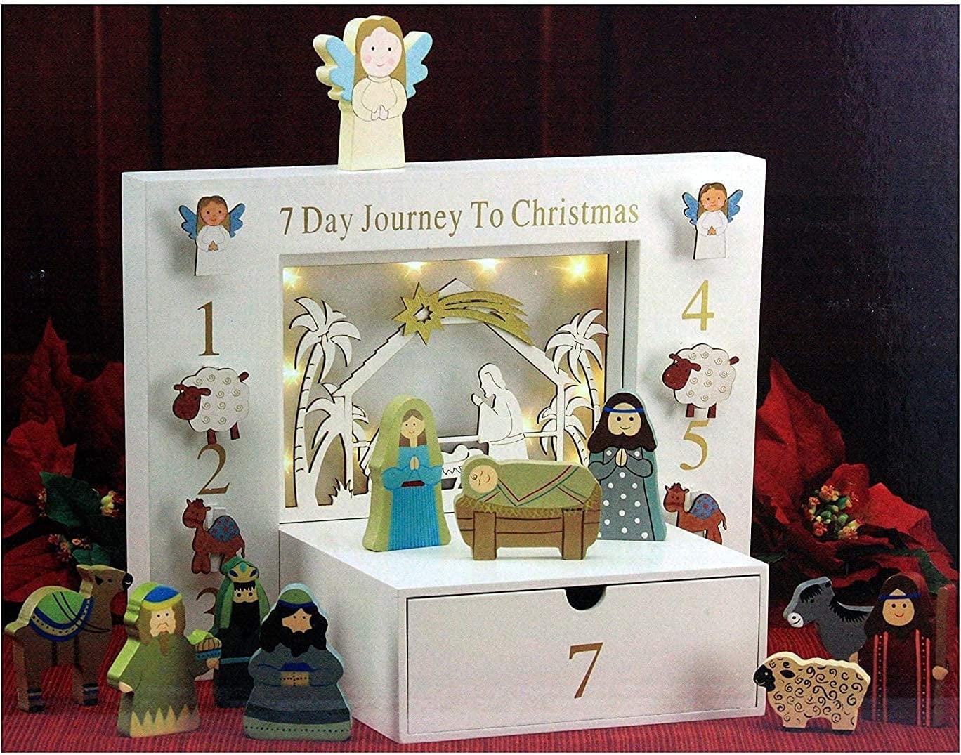Three Kings Gifts, 7 Day Journey to Christmas, LED Light-up Stage, Holy ...