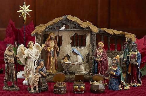 Three Kings Gifts Nativity Set for Christmas Indoor 23 Piece 5 Inch ...