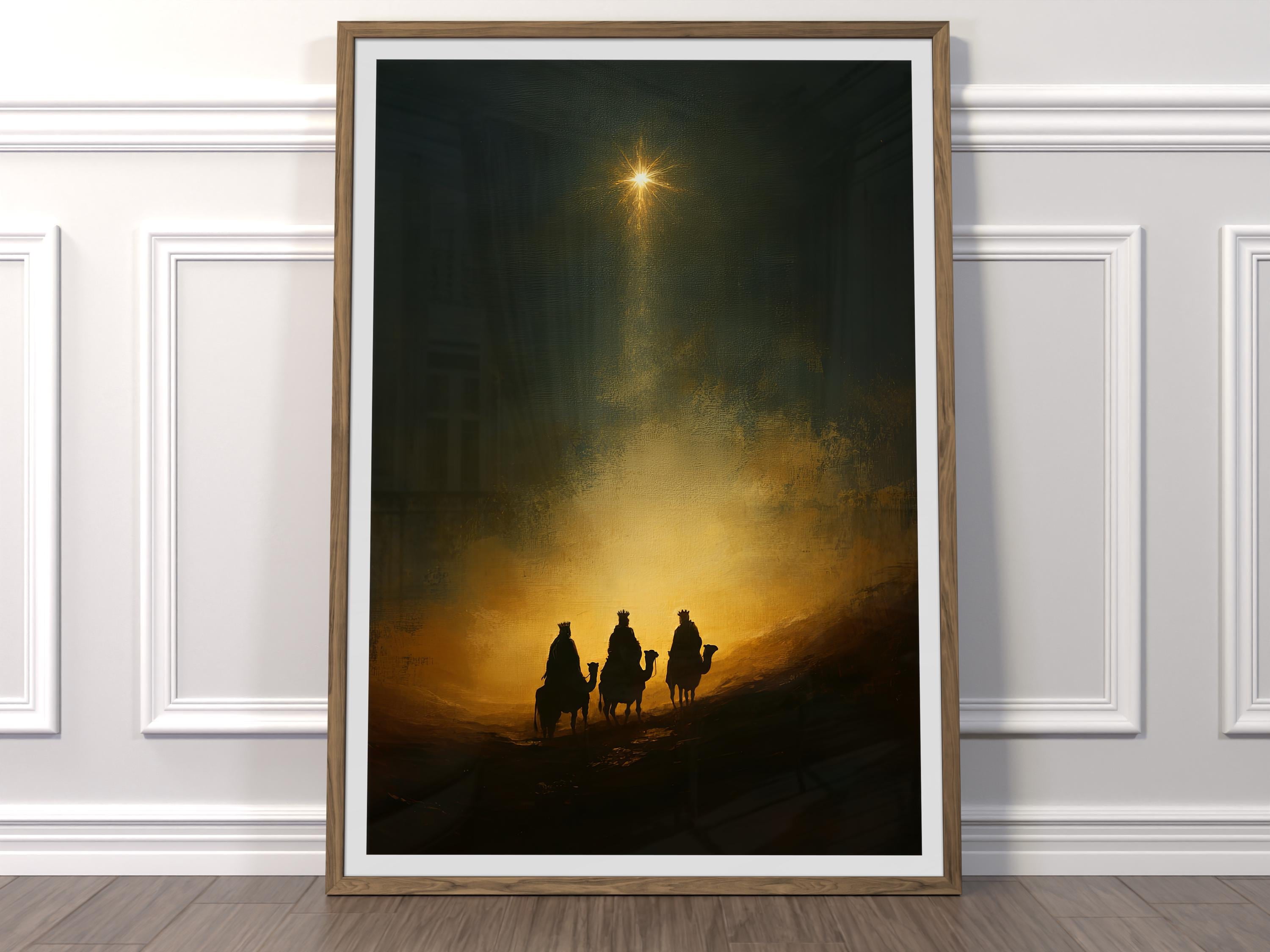 Three Kings Nativity Art Print, Star Of Bethlehem, Religious Kristmas ...