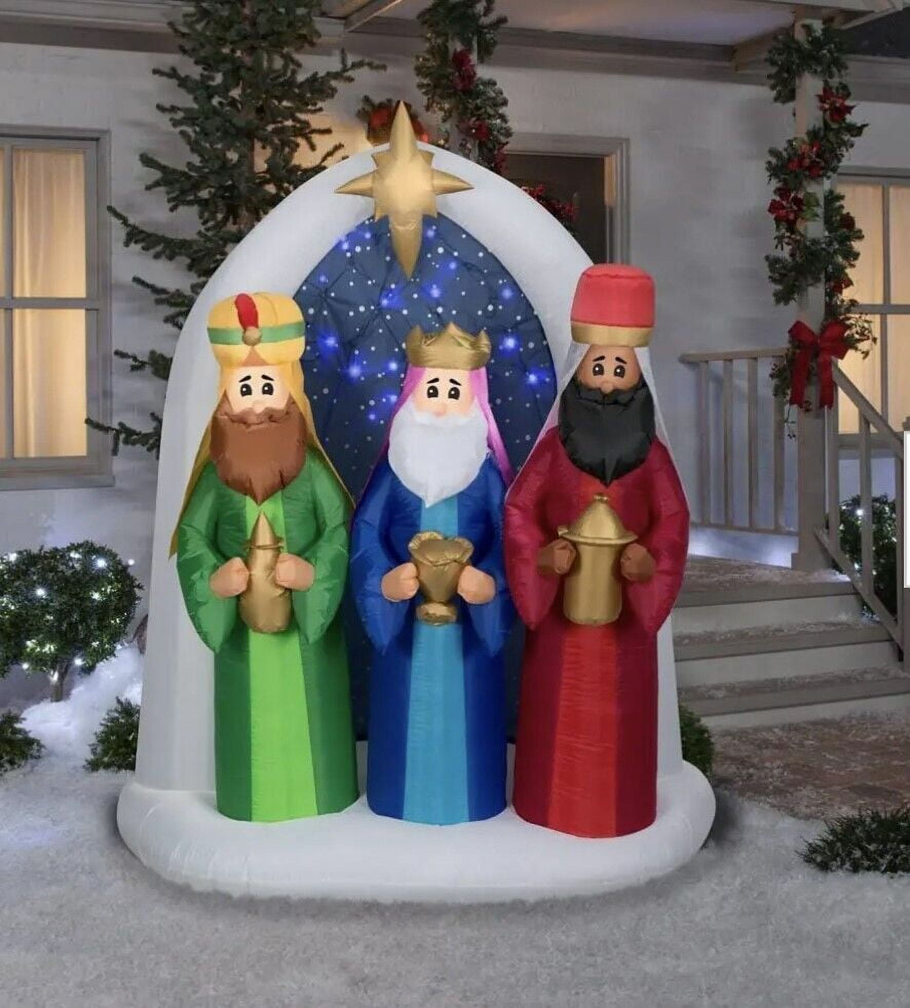 Gemmy 6.5ft Three Kings Wisemen Bethlehem Scene, Outdoor Christmas ...