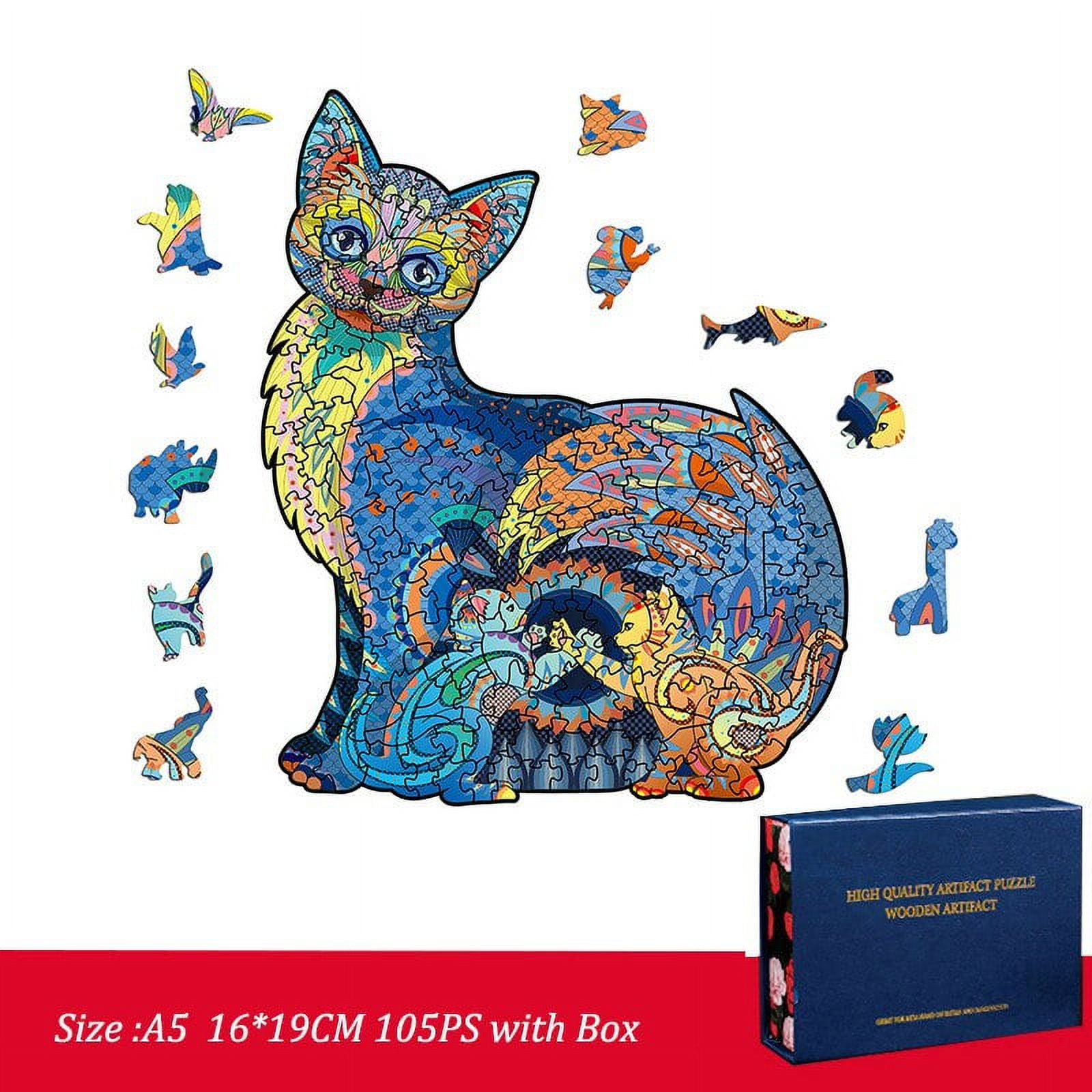 Three Kittens Cat Puzzle: Premium Wood Jigsaw for Cat Lovers - A ...