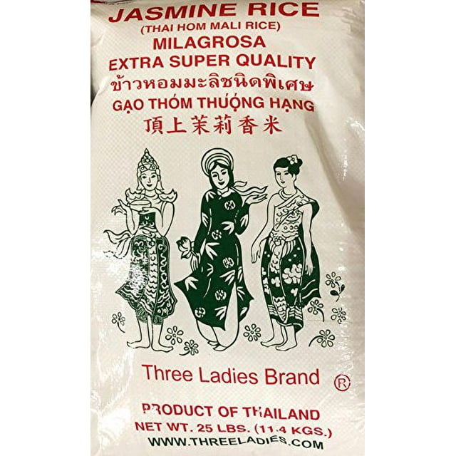 Three Ladies Rice (Jasmine Extra Super Quality, 25 lbs) - Walmart.com