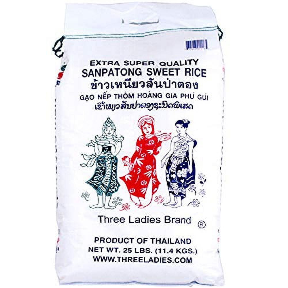 Three Ladies Rice (Sanpatong Sweet Rice, 25 lbs) - Walmart.com