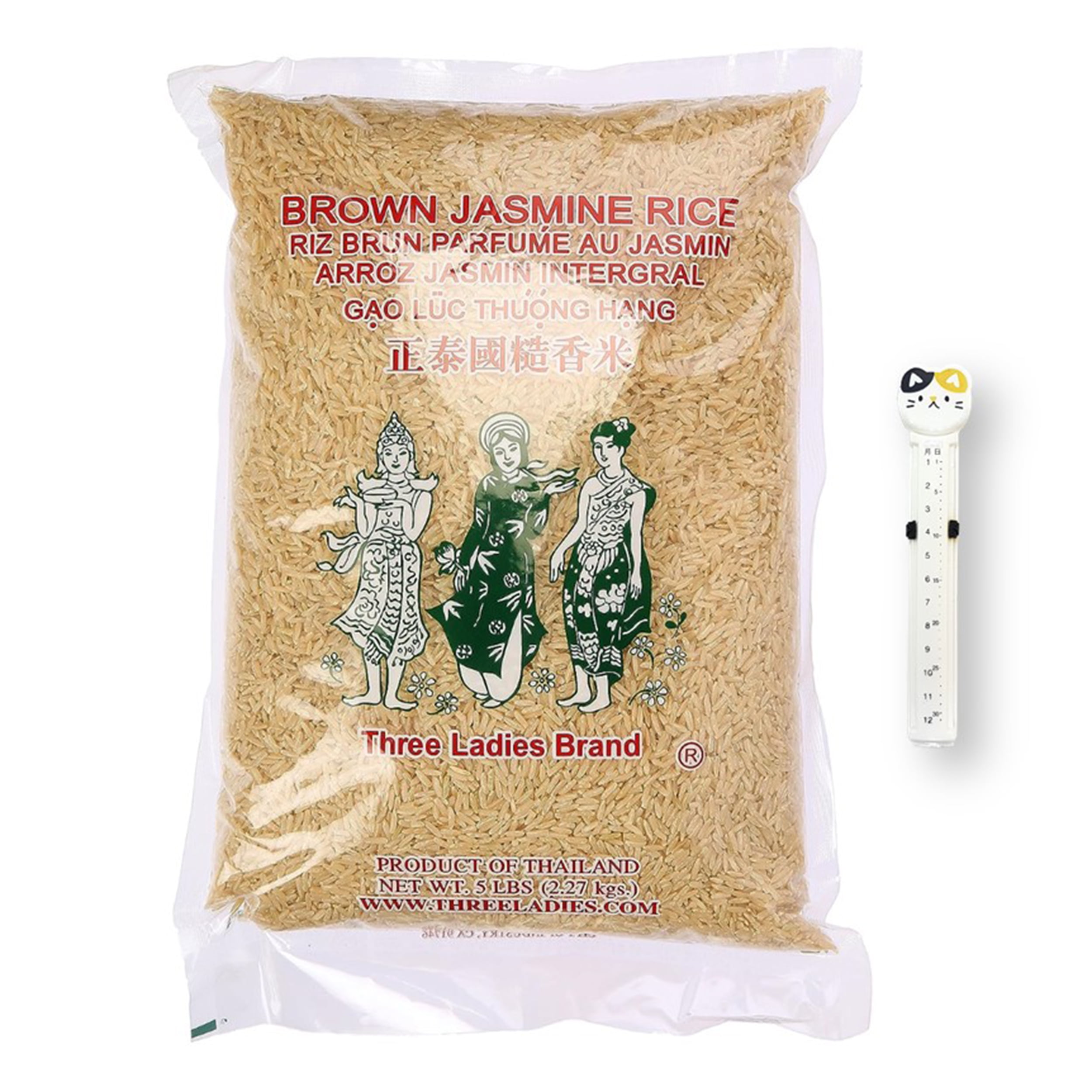 Three Ladies Thai Brown Jasmine Rice 5 lbs. (2.27 kgs) with Bonus ...