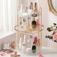 Three-Layer 360° Rotating Cosmetic Stand, Metal Pole Sturdy ...