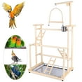 Three-Layer 7.1" Parrot Playstand, Wooden Bird Playground, 17.7x12.2x31 ...