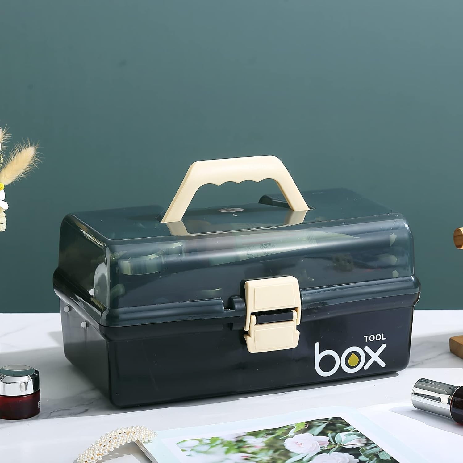 Three-Layer Clear Plastic Storage Box/Tool Box, Multipurpose Organizer ...