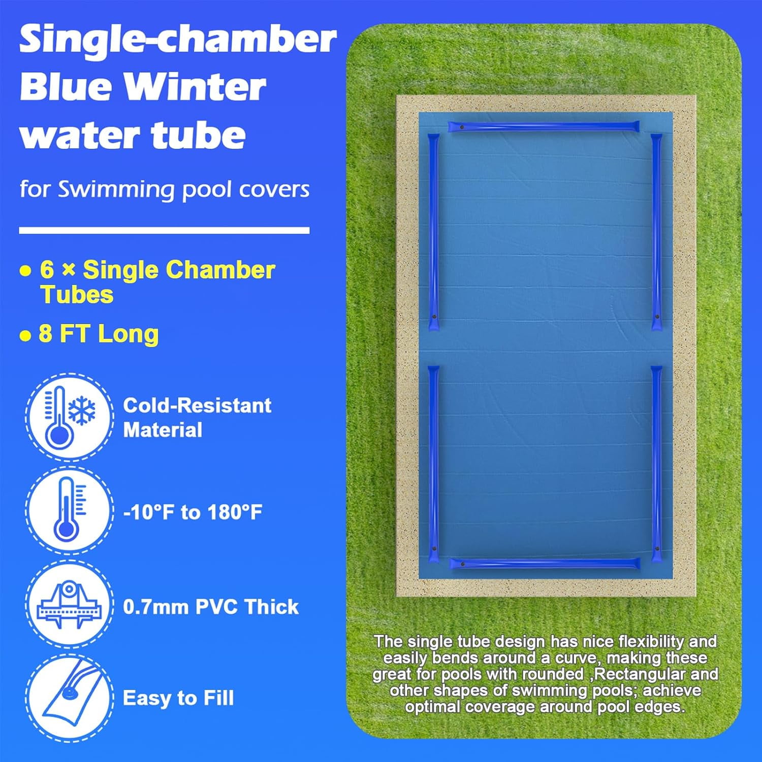 Three-Layer Composite Blue Water Tubes for Pool Winterizing - 6 Pack 8 ...