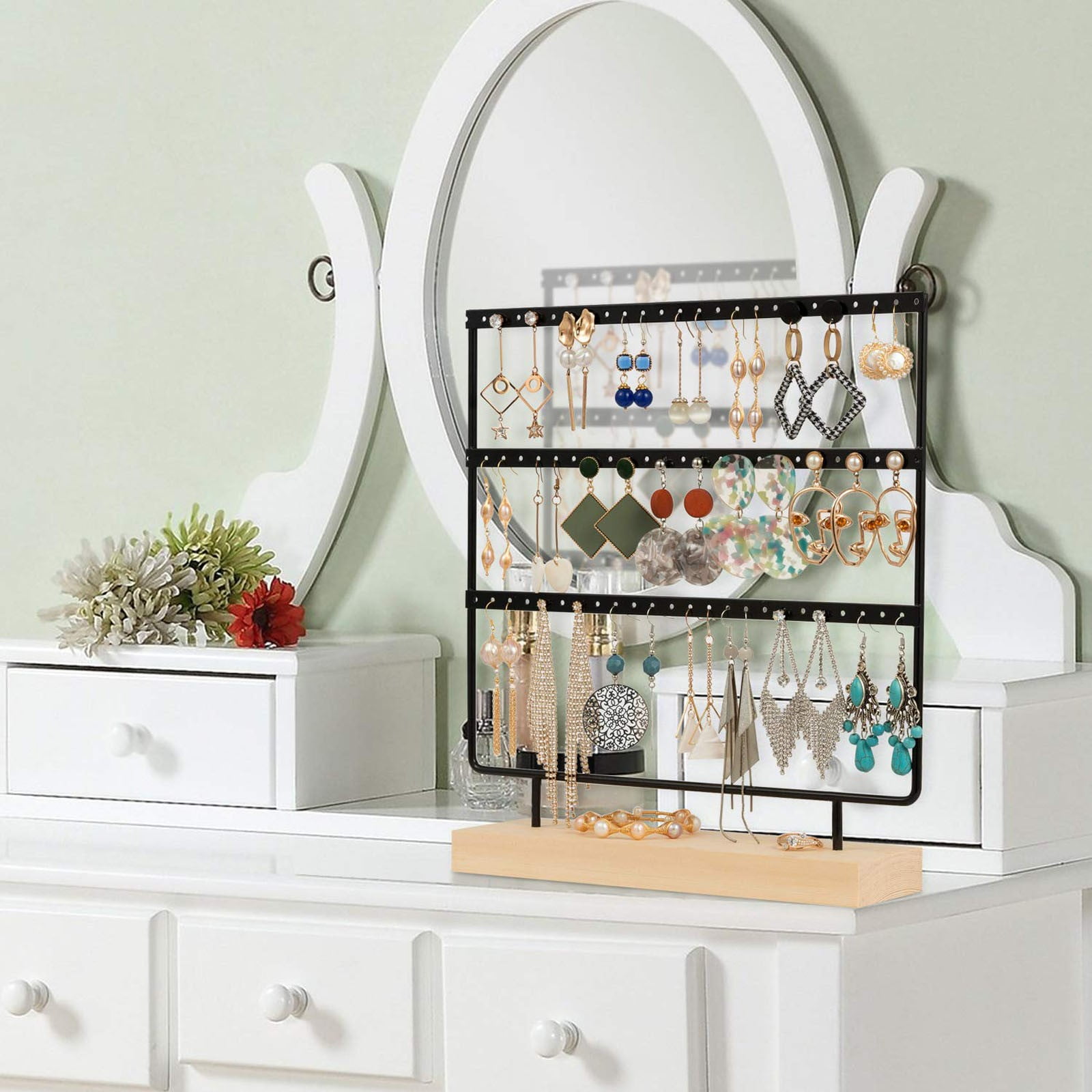 Three-Layer Ironwork Earring Display Prop And Accessory Display Stand ...