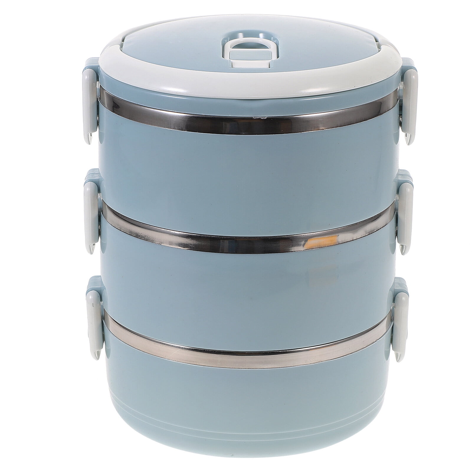 Three Layer Stackable Fruit Container Metal with Lid Lunchbox Travel ...