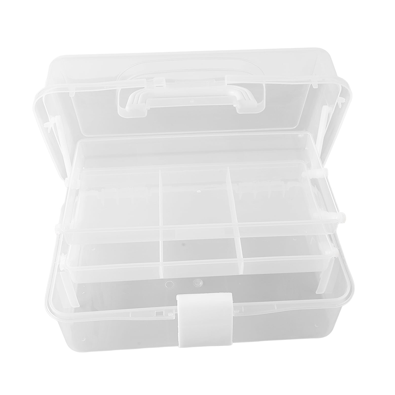 Three Layer Storage Box Plastic Folding Tool Box Portable Handled ...
