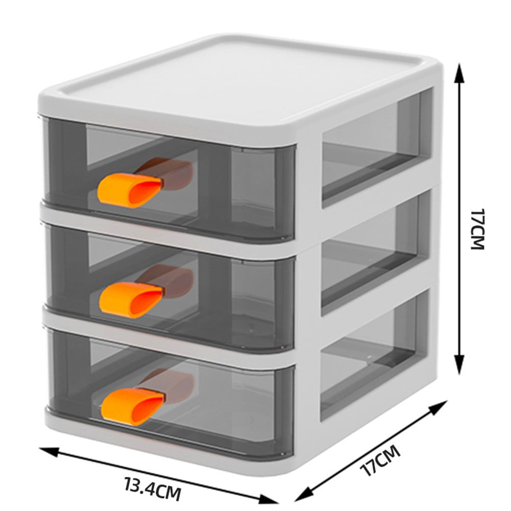 Three-Layer Storage Desktop Storage Box Plastic Drawer Dressing Table ...