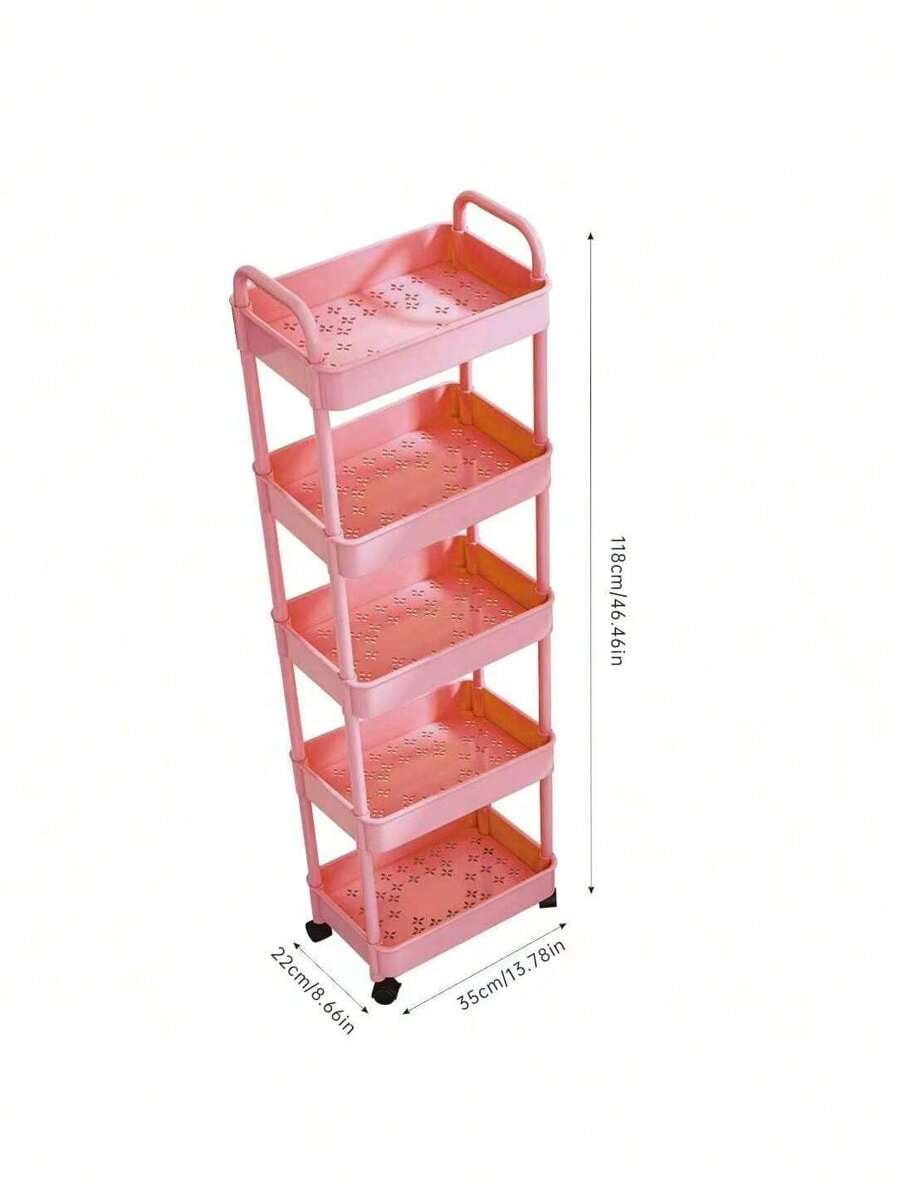 Three-Layer Trolley With Handrails, Rolling Storage Cart 3 Tier ...