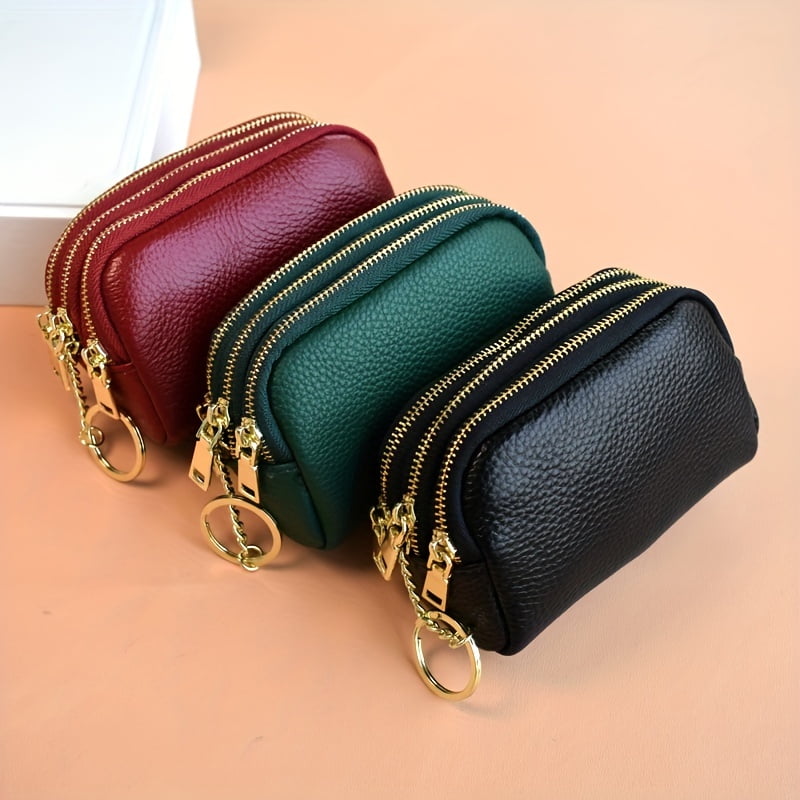 New Three Layers Purse Change Coin Purse Mini Change Holder With Zipper ...