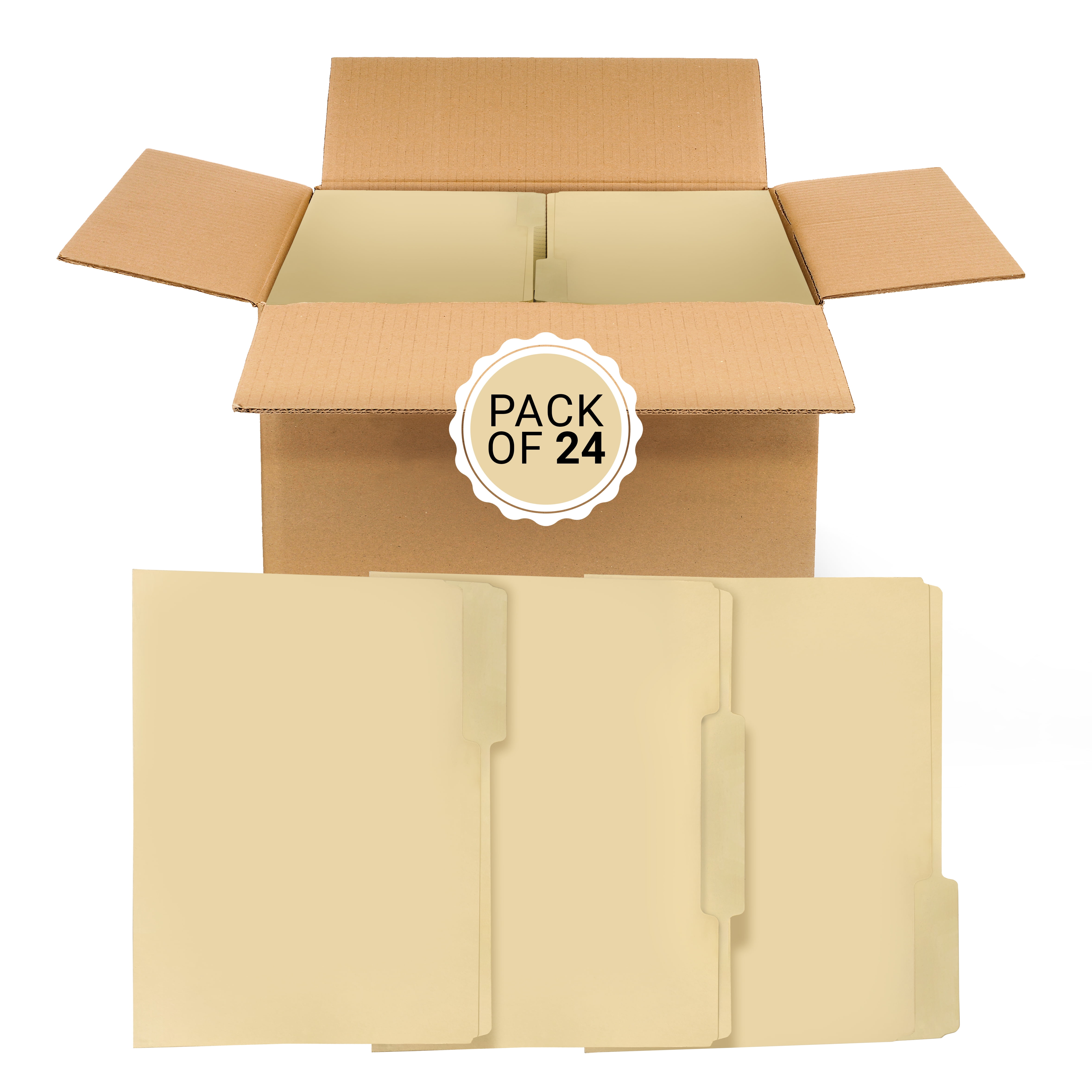 Three Leaf 12 Pack Manila Folder, 8.5 X 11, 1/3 Cut Tab, Pack of 24 ...