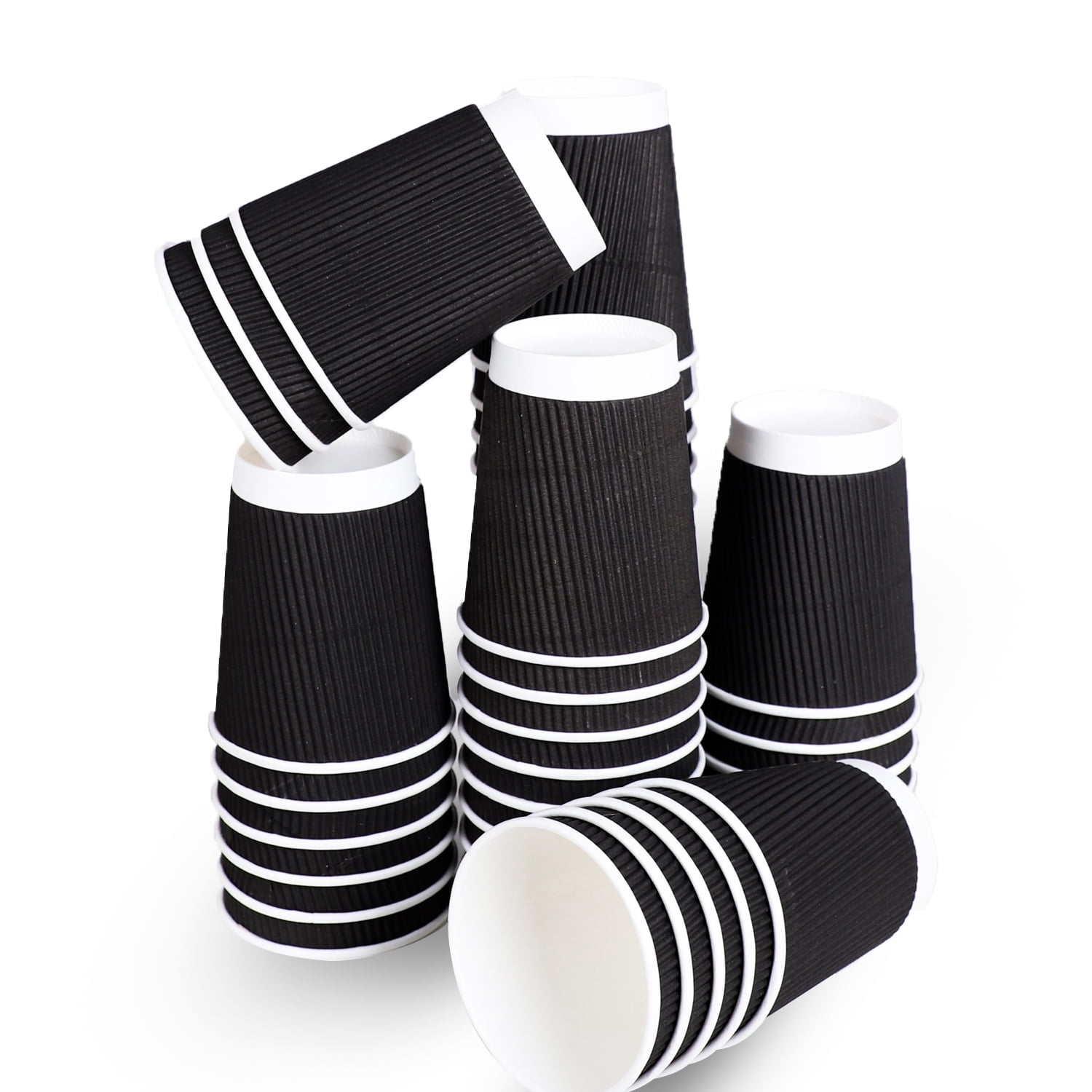 Three Leaf 9 oz. Ripple Wall Cups, (Black) 900 Ct. (20 Packs of 45 ...