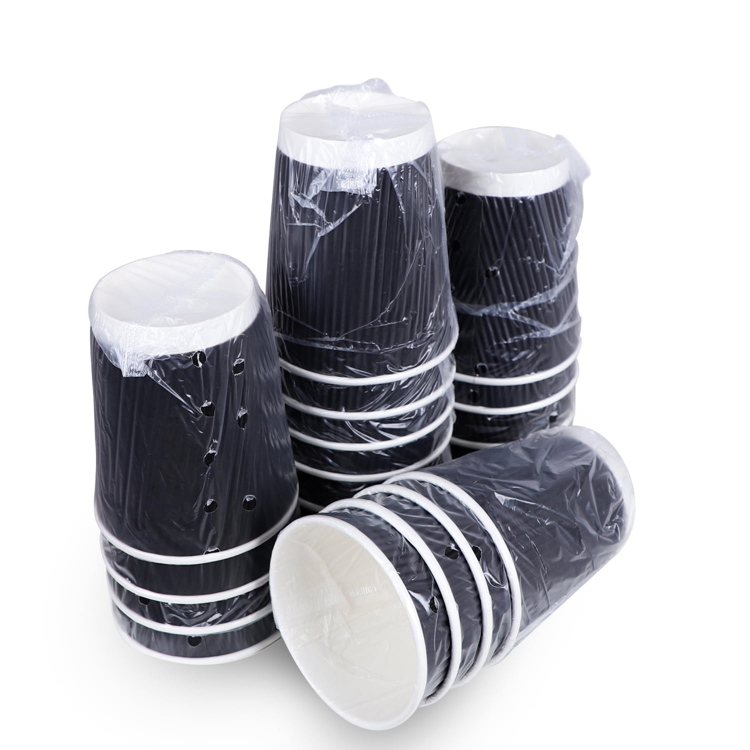 Three Leaf 9 Oz. Ripple Wall Cups, Individually Wrapped, (Black) 900 Ct ...