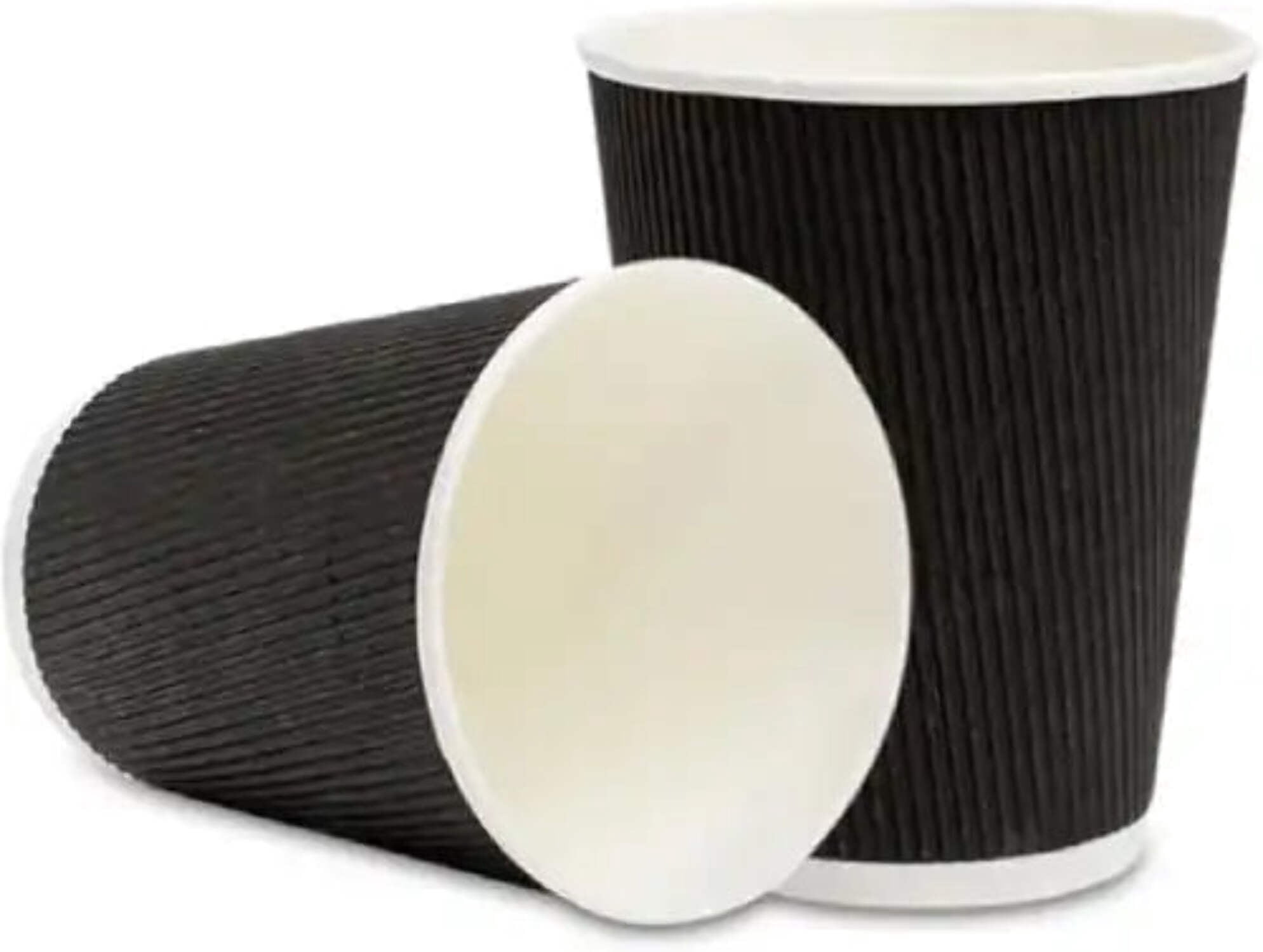 Three Leaf Compostable Ripple Wall Cups, (Black) 25ct 12 oz - Walmart.com