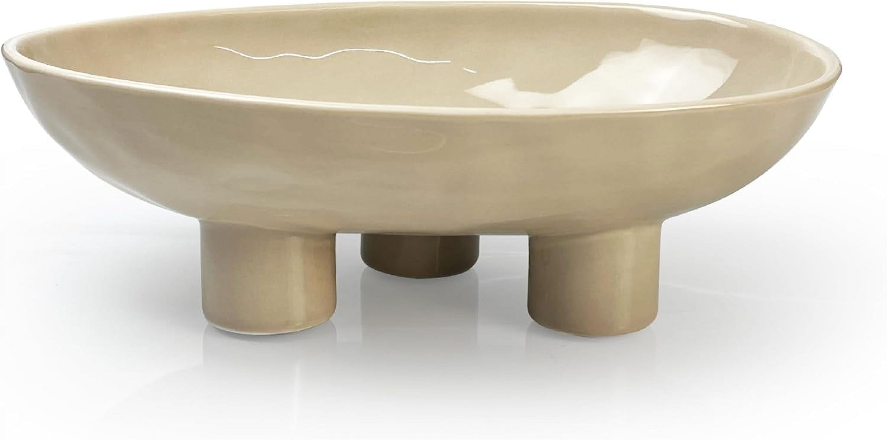 Three-Legs Ceramic Fruit Bowl, Ceramic Bowl for Kitchen Counter, 10 ...