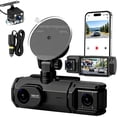 Three-Lens Driving Recorder, Wireless Dash Cam Front and Rear No Wire ...