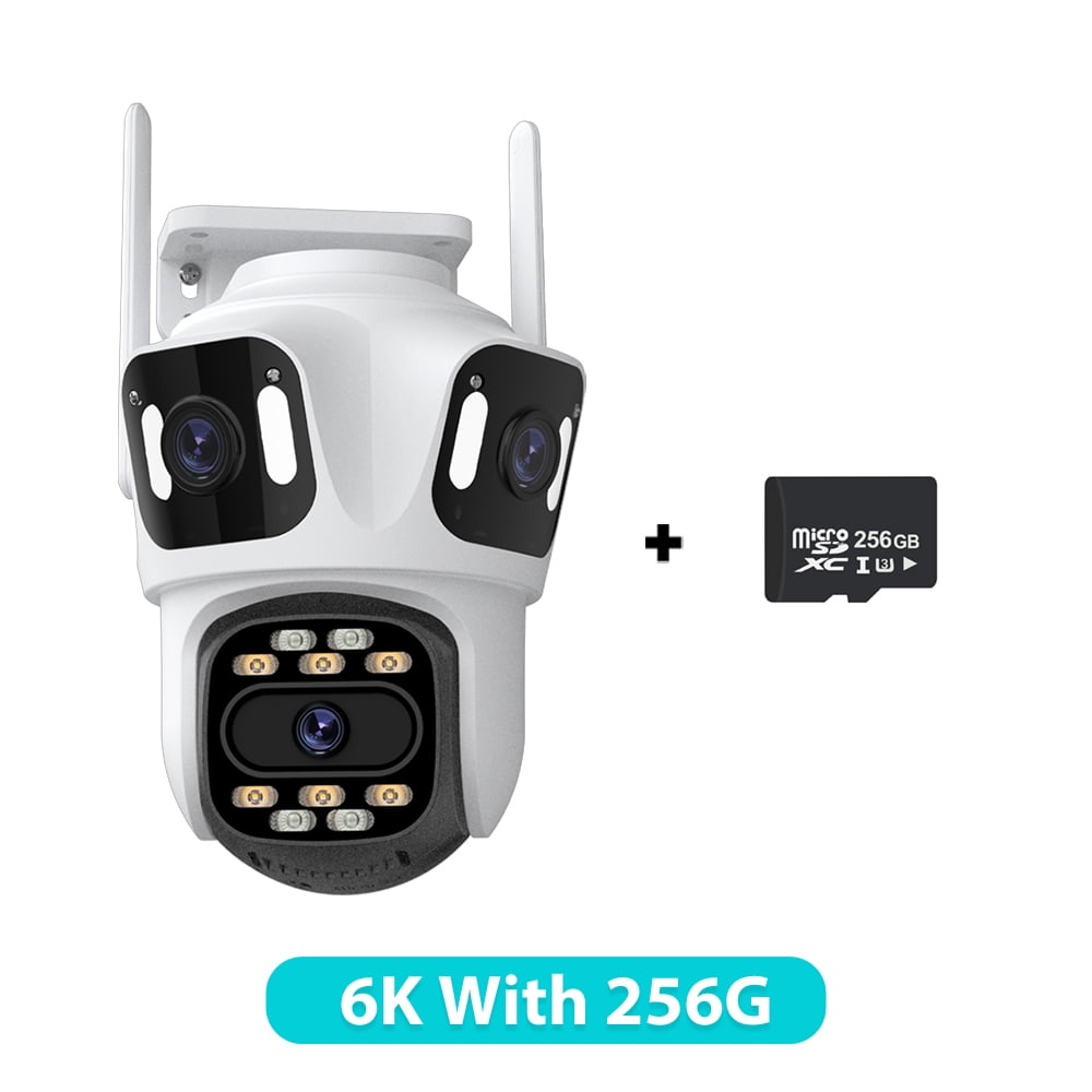 Three Lens PTZ IP Camera Outdoor 6K HD Three Screen WiFi Security ...